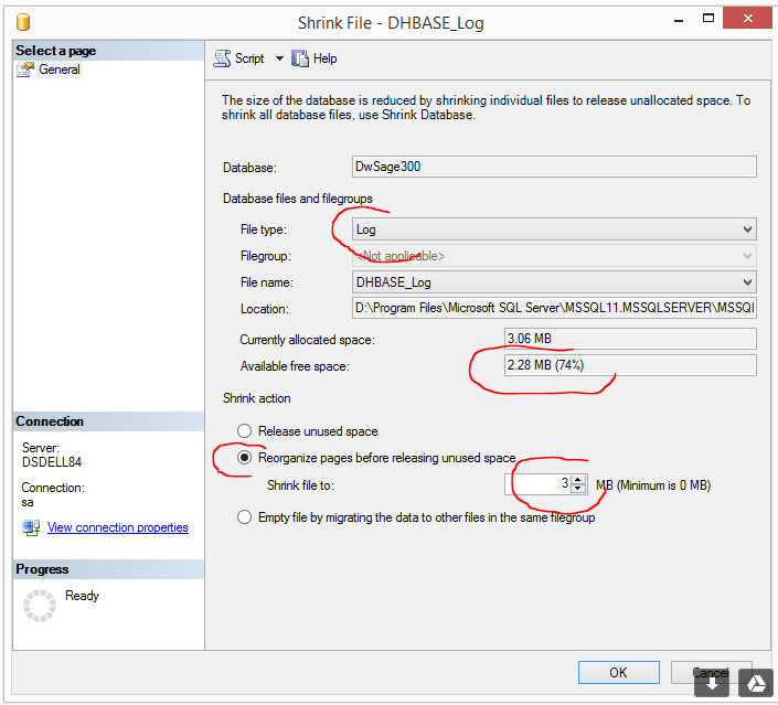 How To Shrink MS SQL Server Files
